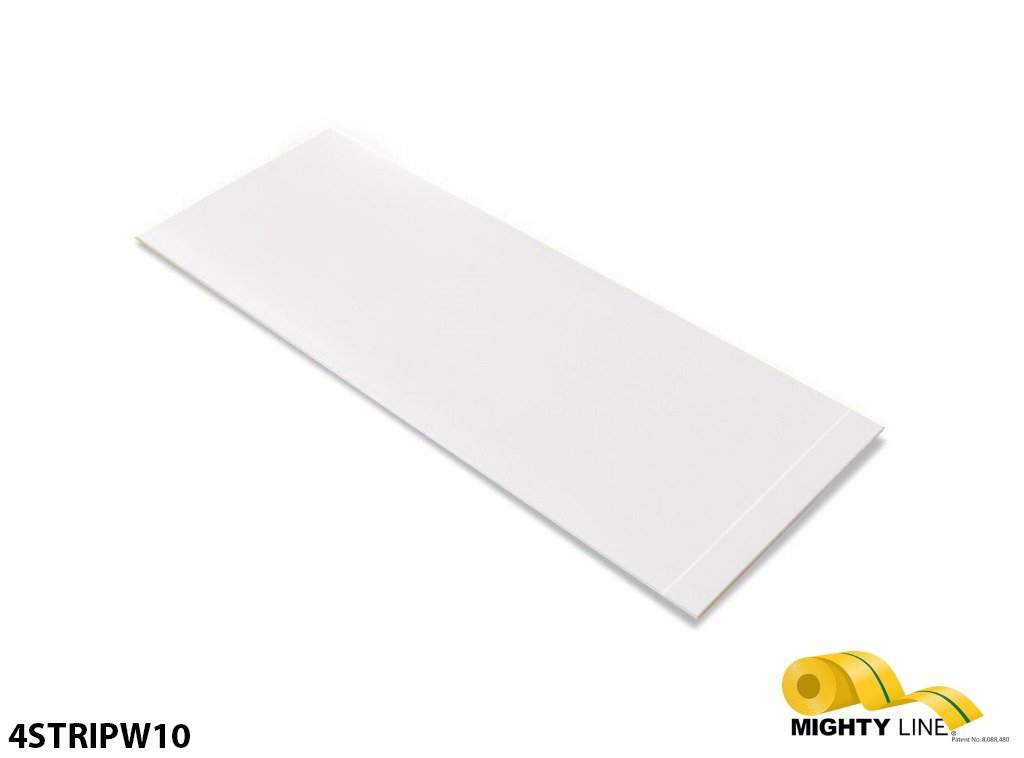 4 Inch Wide Mighty Line WHITE Segments - Floor Marking - 10" Long Stri ...