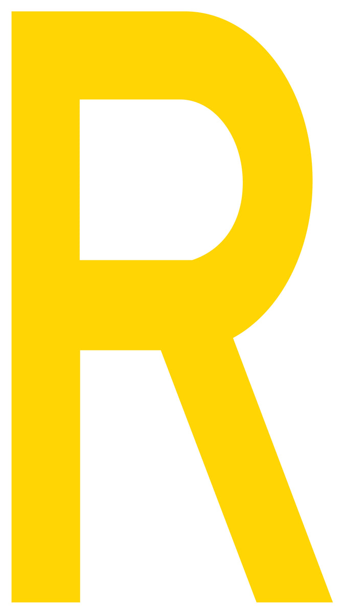 R – Mighty Line Letter/Number Floor Marker Adhesive, 4.5"x10" size, pa ...
