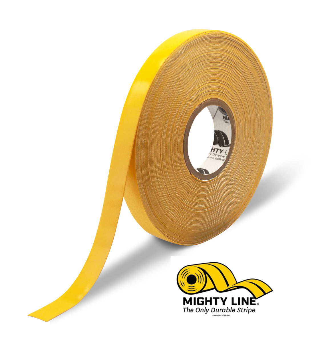 Mighty Line 1" Yellow Solid Color Tape - 50' Roll – Floor Marking Tape