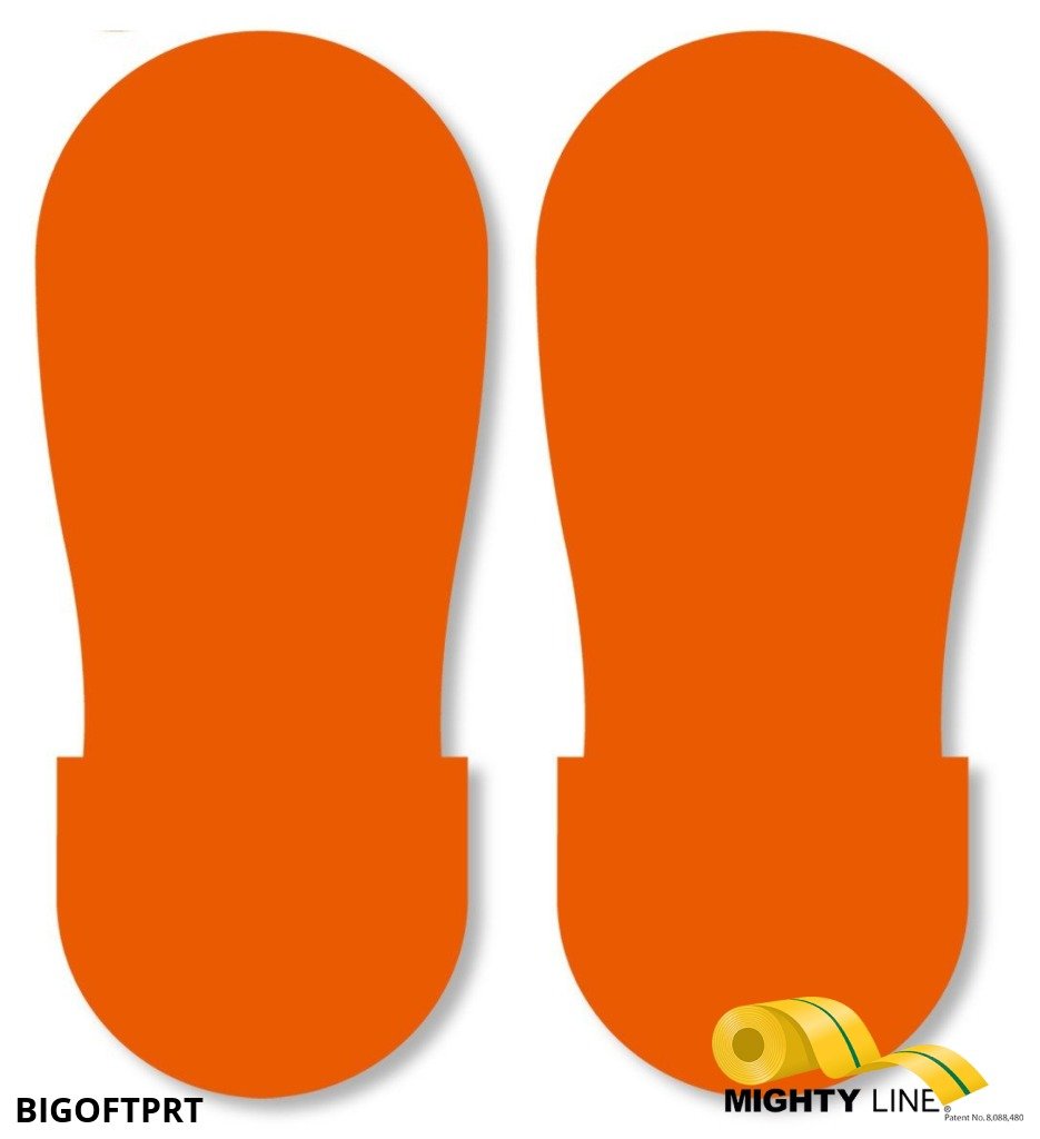 Mighty Line ORANGE Footprint - Pack of 50 - 12 Inch x 5 Inch – Floor ...