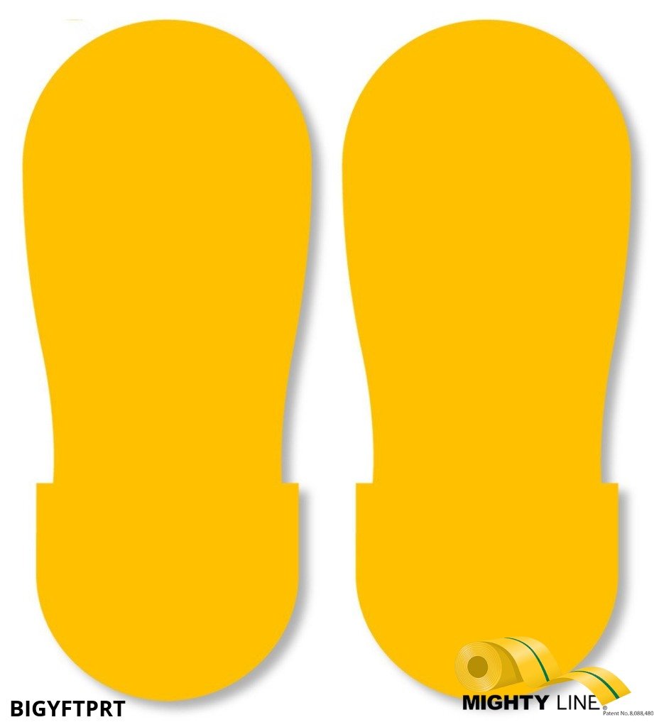 Mighty Line YELLOW Footprint - Pack of 50 - 12 Inch x 5 Inch – Floor ...